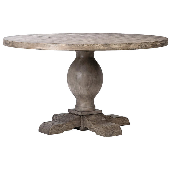 54" Distressed Top Round Table – MUSH.CO
